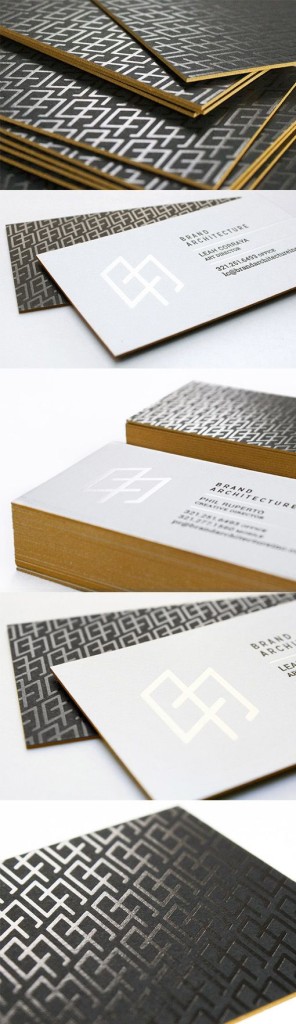 Modern Foil Embossed Black And White Business Cards » MetalCards.info